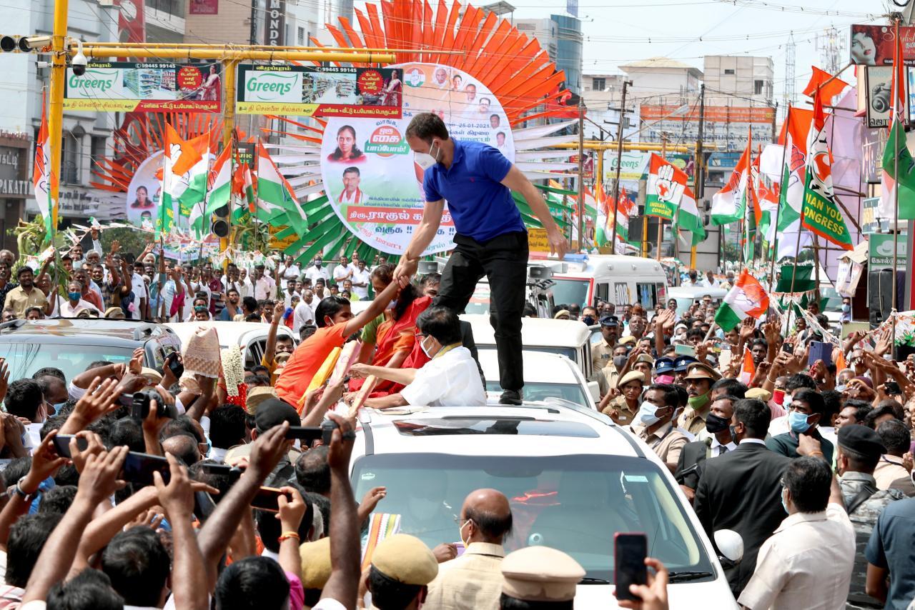 Rahul Gandhi's TN Assembly Election Campaign in Karur, Tamil Nadu ...