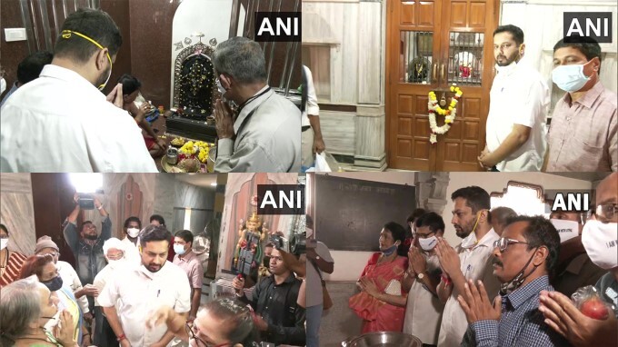 Former Goa CM late Manohar Parrikar's son Utpal Parrikar offers prayers ...