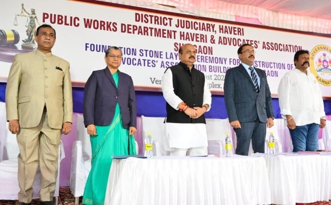 Foundation stone Laid For Bar Association building in Haveri - Oneindia