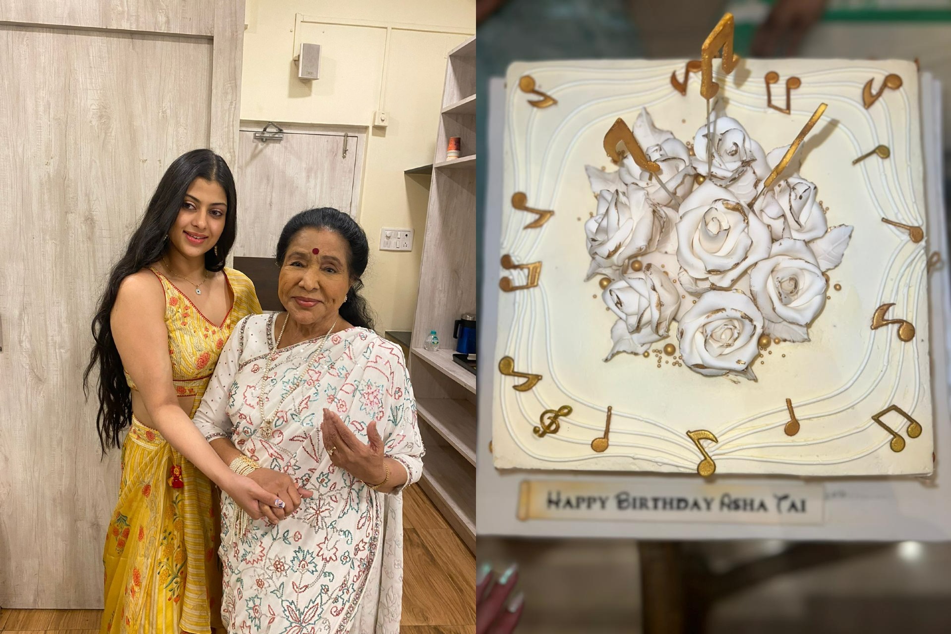 सुरों की मल्लिका आशा भोसले ने मनाया 89 वां जन्मदिन, पोती जनाई संग मस्ती ...