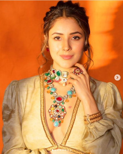 Actress Shehnaaz Gill Looks Sizzling In Latest Ethnic Wear - Oneindia