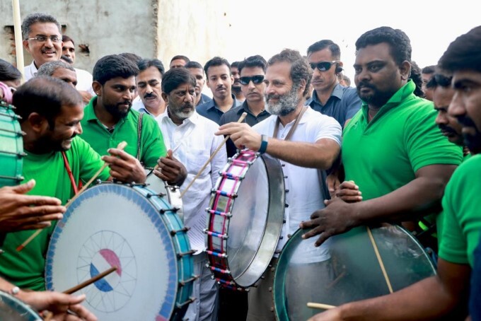 Congress Leaders During Bharat Jodo Yatra, in Narayanpet district ...