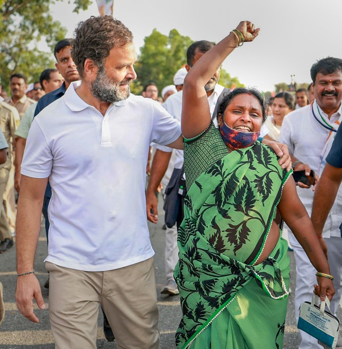 Congress Leaders During Bharat Jodo Yatra, In Tumakuru - Oneindia