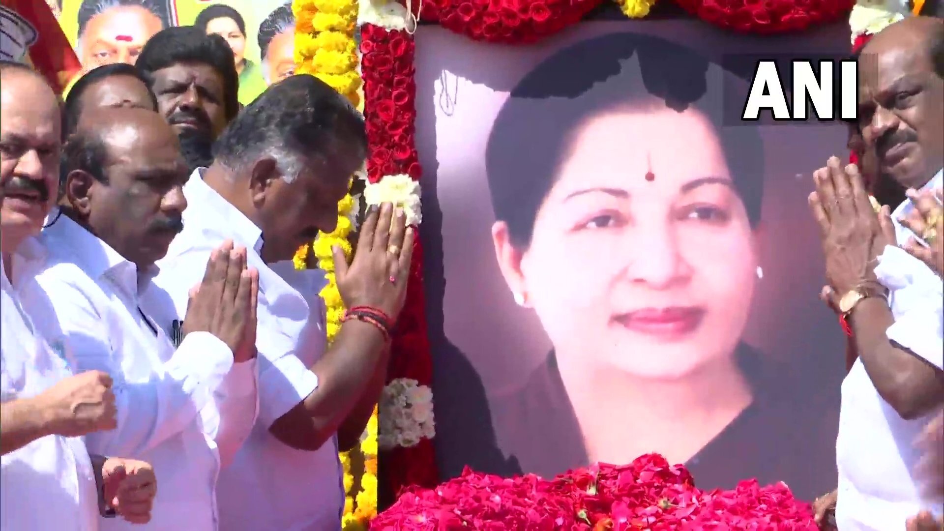 Tribute to former CM J Jayalalithaa on her birth anniversary, in Chennai, Tamil Nadu. - Oneindia