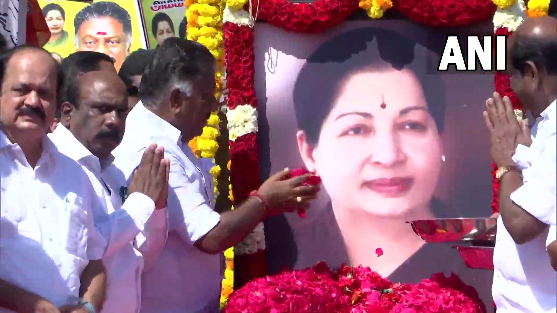 Tribute to former CM J Jayalalithaa on her birth anniversary, in Chennai, Tamil Nadu. - Oneindia