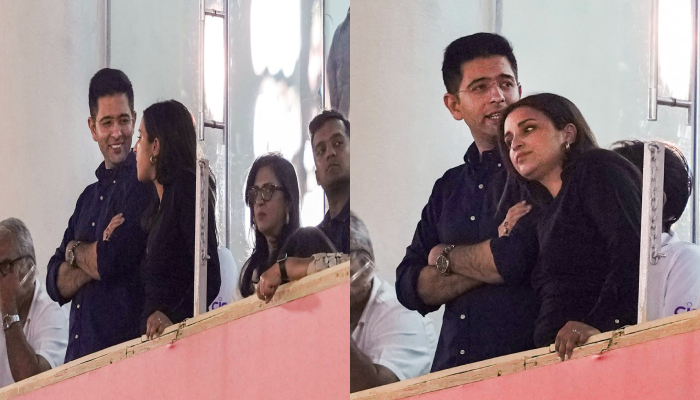 Photos: मोहाली स्टेडियम में साथ स्पॉट हुए परिणीति चोपड़ा-राघव चड्ढा ...