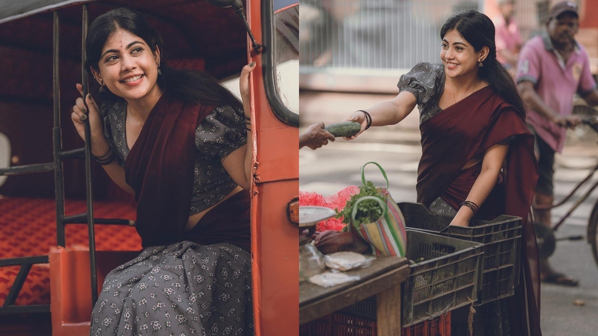 Nayana Elza: ദാവണിയിൽ സിംപിൾ ലുക്കുമായി നയന എൽസ... നടിയുടെ കൺമണി ...