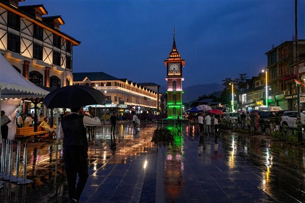 In Pics: Historic Clock Tower at Lal Chowk Illuminated in National Tricolor on 77th Independence ...