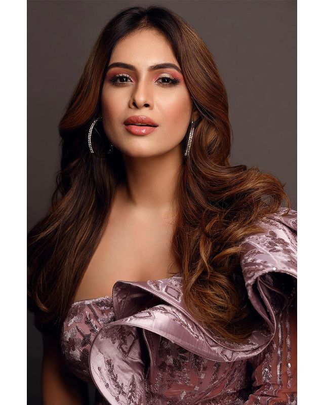 नेहा मलिक ने ऑफ शोल्डर गाउन पहन बढ़ाया सोशल मीडिया का टैम्परेचर ...