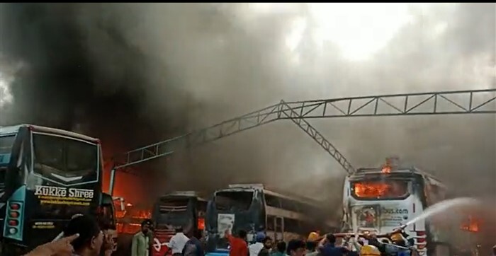 In Pics: Over 40 Buses Lost in Devastating Bengaluru Fire - Oneindia
