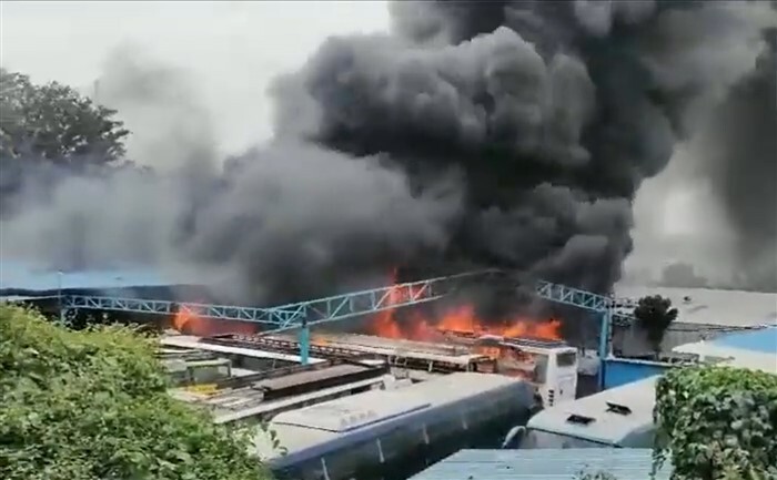 In Pics: Over 40 Buses Lost in Devastating Bengaluru Fire - Oneindia