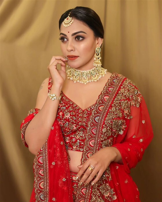 Anusree: 'റെഡ് ലവ്'! ചുവപ്പ് ലഹങ്കയില്‍ അതിസുന്ദരിയായി അനുശ്രീ, കാണാം ...