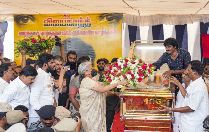 In Pics: A Sea of Followers At Vijayakanth’s Final Farewell - Oneindia