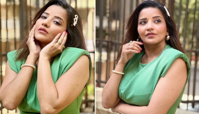 शॉर्ट ड्रेस पहने हुए मोनालिसा ने शेयर किया हॉट फोटोशूट, तस्वीरों देखकर ...