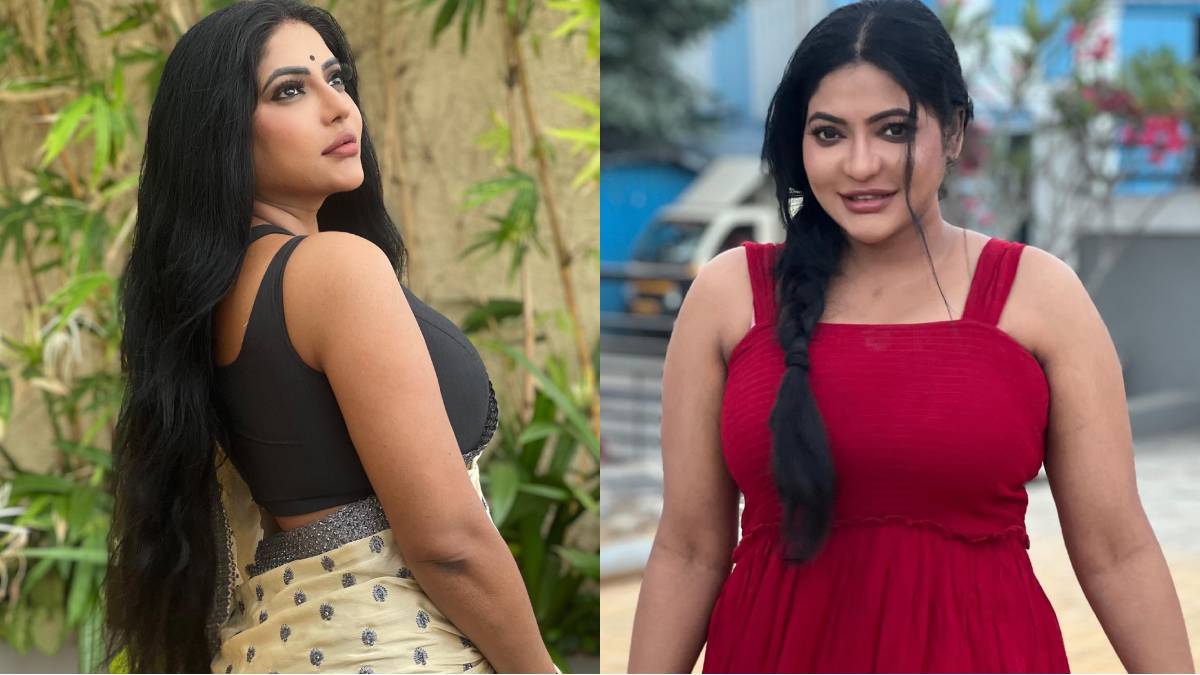 ஸ்லீவ்லெஸ் கவுனில் சிக்குன்னு போஸ் கொடுத்த பாக்கியலட்சுமி ராதிகா ...