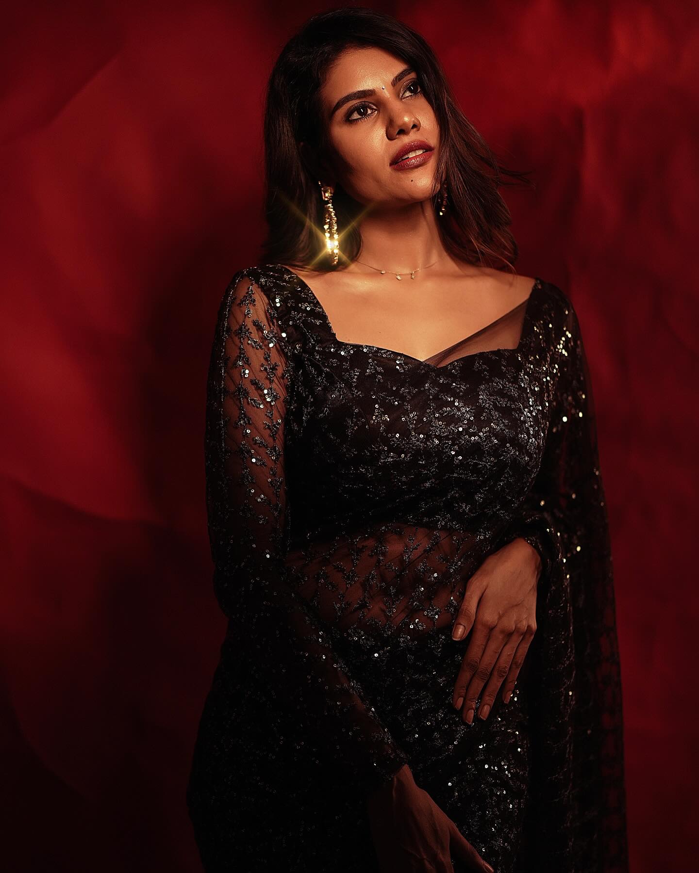 ட்ரான்ஸ்பரென்ட் சேலையில் கிளாமர் போட்டோஷூட்.. சீரியல் நடிகை நிவிஷாவின் ...