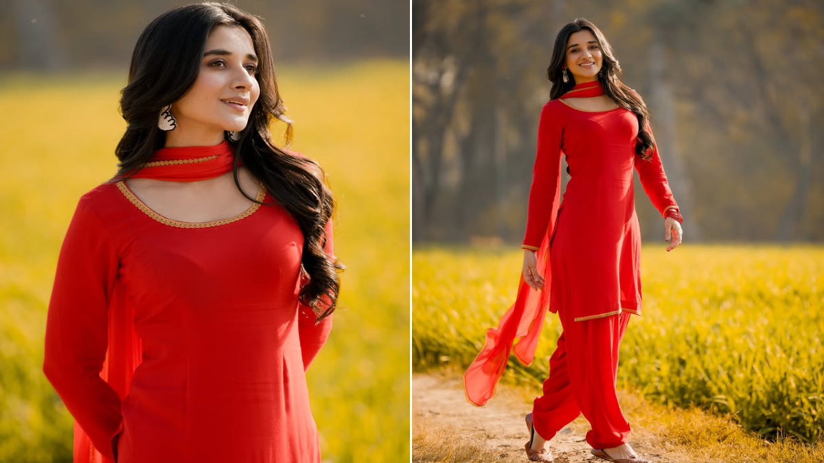 सुर्ख लाल सूट में कनिका मान की खूबसूरती लूट ले गई दिल, एक्ट्रेस की शोख ...