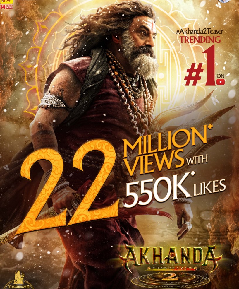 யூடியூப் ட்ரெண்டிங்கில் 'அகண்டா 2'.. வெறும் 24 மணிநேரத்தில் பல ...
