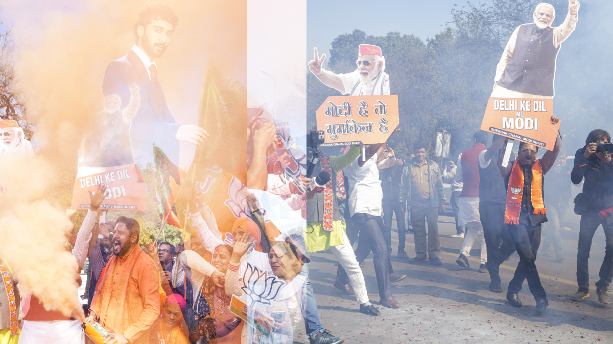 Celebration Across India As BJP Wins Delhi Assembly Election 2025 ...