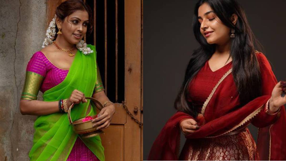 PHOTOS: தாவணியில் பொங்கல் வாழ்த்து.. மிரட்டலான புகைப்படங்களை வெளியிட்ட ...