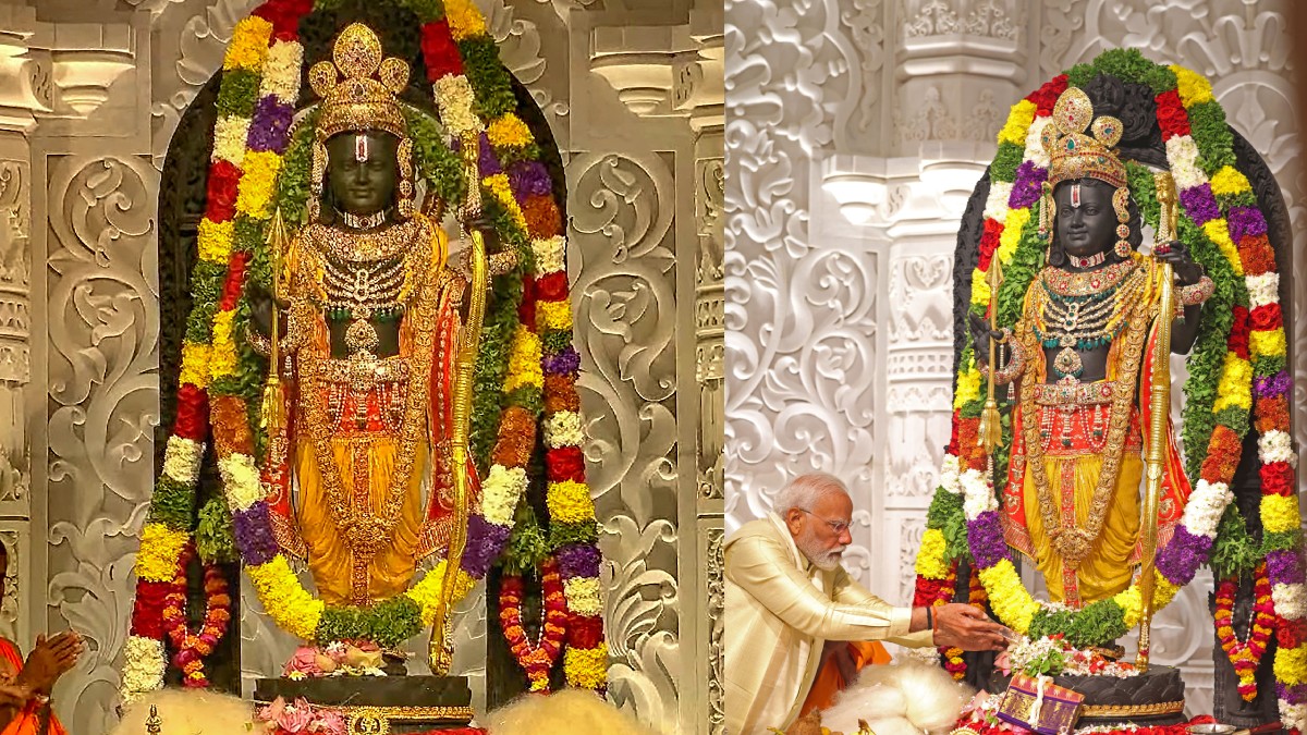 అయోధ్య భవ్యమందిరంలో కొలువుదీరిన బాలరాముడు | First Pics Of The Ram Lalla ...