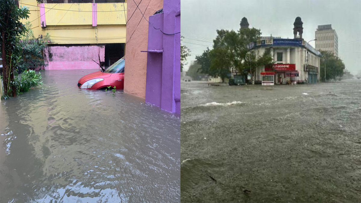 In Pics: Cyclone Michaung Intensifies, Heavy Rain Submerges Chennai - Oneindia