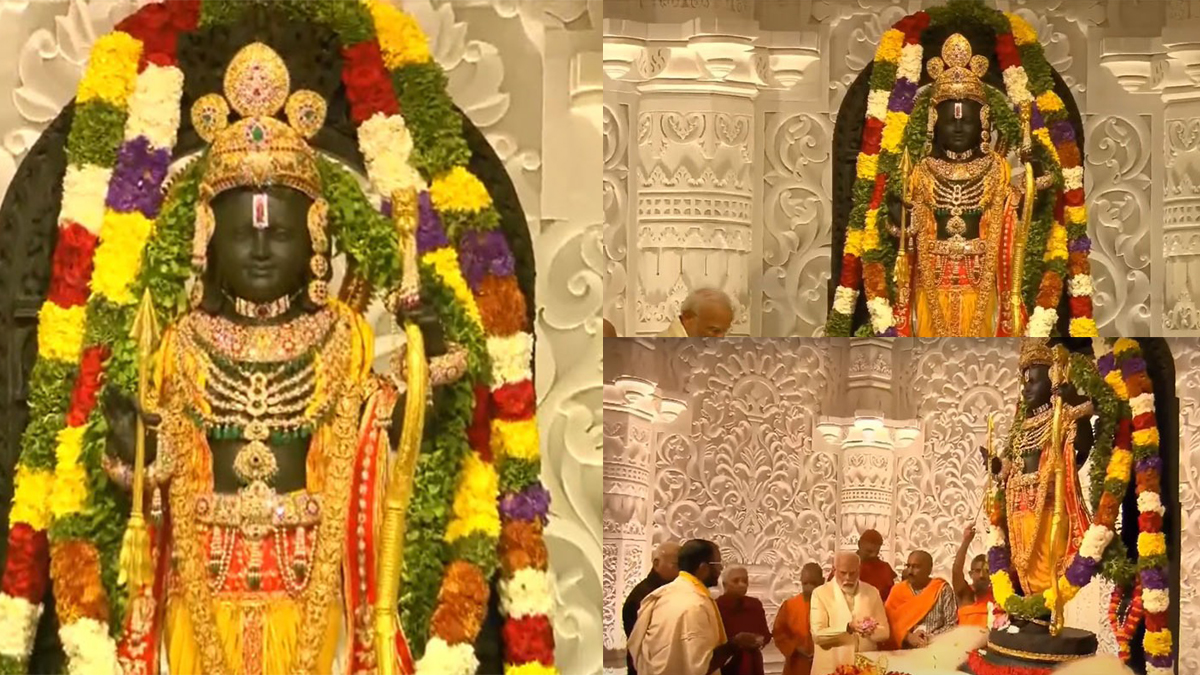 In Pics: First Visuals Of Ram Lalla Idol, PM Modi Performs Puja - Oneindia