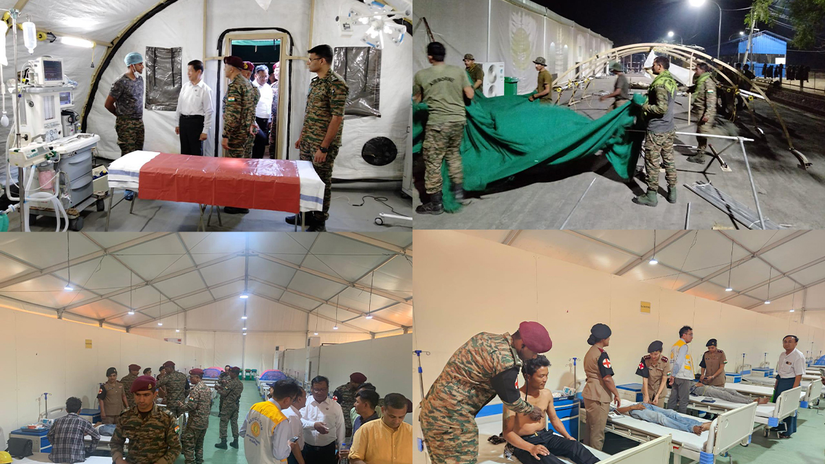 In Pics: Indian Army Establishes 200-Bed Field Hospital In Mandalay For ...