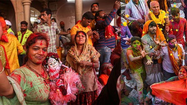 Laddu Holi Celebration In Radha Rani Temple In Barsana; See Photos ...