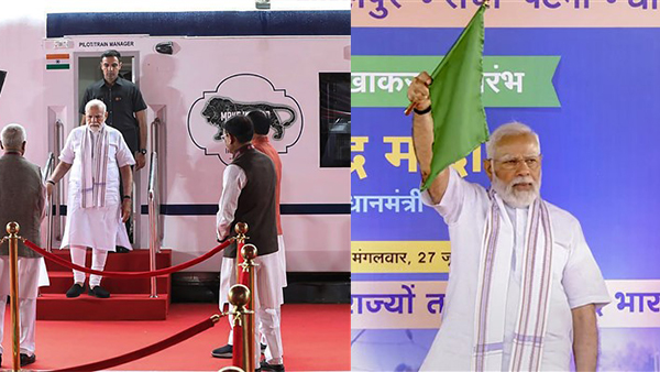 PM Narendra Modi flagging off ceremony of five Vande Bharat Express ...