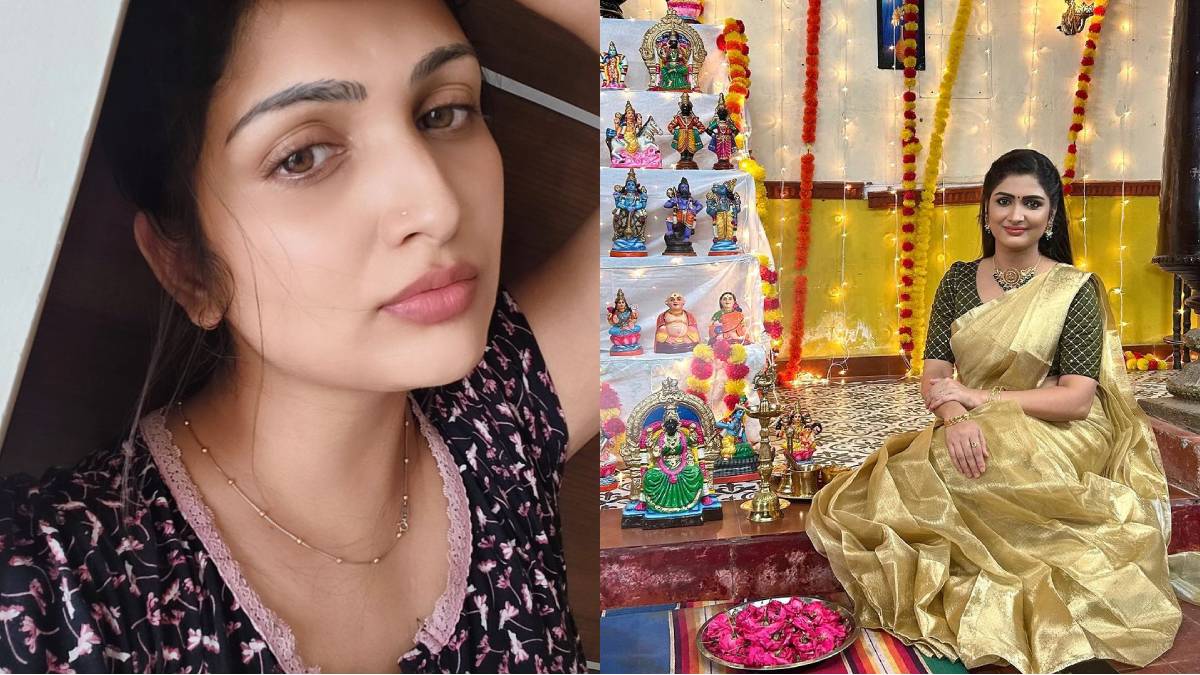 நவராத்திரி கொலுவுடன்.. கொலு பொம்மையாக மாறிய திவ்யா ஸ்ரீதர்.. க்யூட் ...