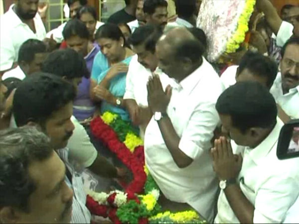 முன்னாள் அமைச்சர் செந்தூர் பாண்டியன் உடலுக்கு சரத்குமார், அமைச்சர்கள் ...