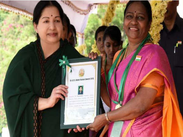 கலாம் விருதை "இஸ்ரோ" வுக்கு சமர்ப்பிக்கிறேன்... திட்ட இயக்குநர் வளர்மதி ...