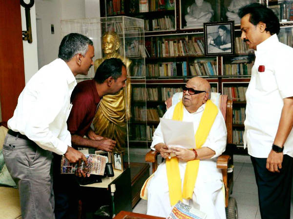 கருணாநிதி, ஸ்டாலினைச் சந்தித்தார் பாடகர் கோவன் | Singer Kovan meets ...