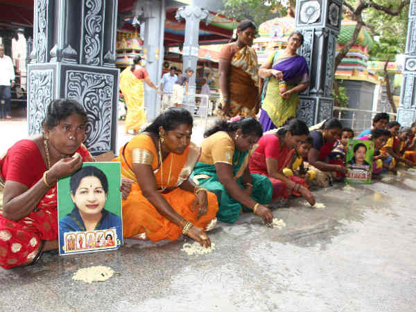 ஜெ.வுக்காக... குலவை இட்டபடி சாமியாடிய பெண் மயங்கி விழுந்து மரணம் ...