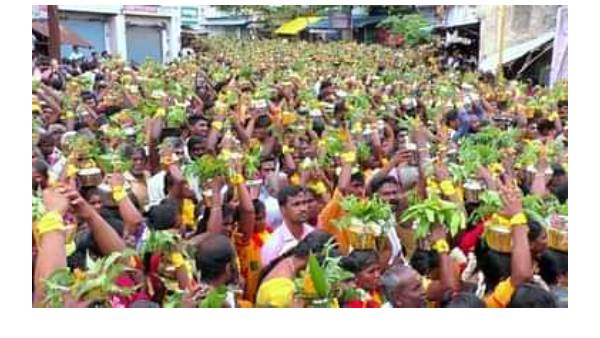 மணப்பாறை வேப்பிலை மாரியம்மனுக்கு பால்குடம்... வேகமாக வந்த ஆம்புலன்ஸ் ...
