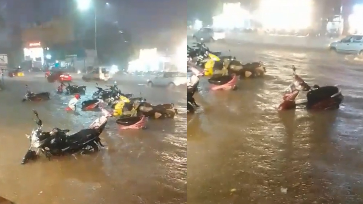 பைக் எல்லாம் மூழ்குதே.. தாம்பரத்தை தடுமாற வைத்த திடீர் மழை.. வீடியோவை நீங்களே பாருங்க | the road ...