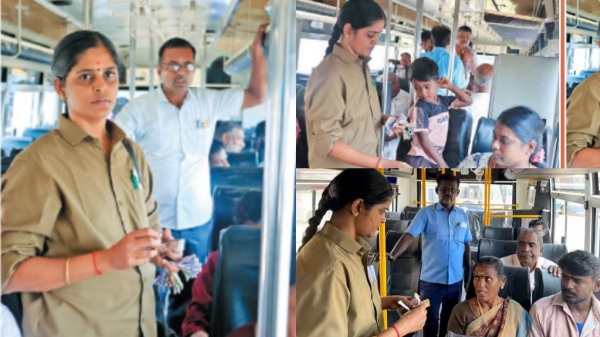 உச்சாணியில் ஏறுது தமிழ்நாடு.. முதல் அரசு பஸ் கண்டக்டர் ரம்யா.. காரணமே ...