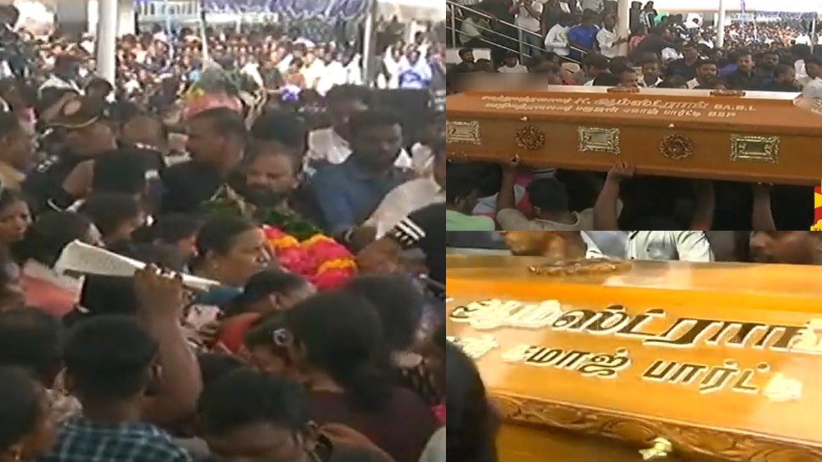 தொடங்கியது ஆம்ஸ்ட்ராங் இறுதி ஊர்வலம்.. சவப்பெட்டியில் எழுதப்பட்டுள்ள ...