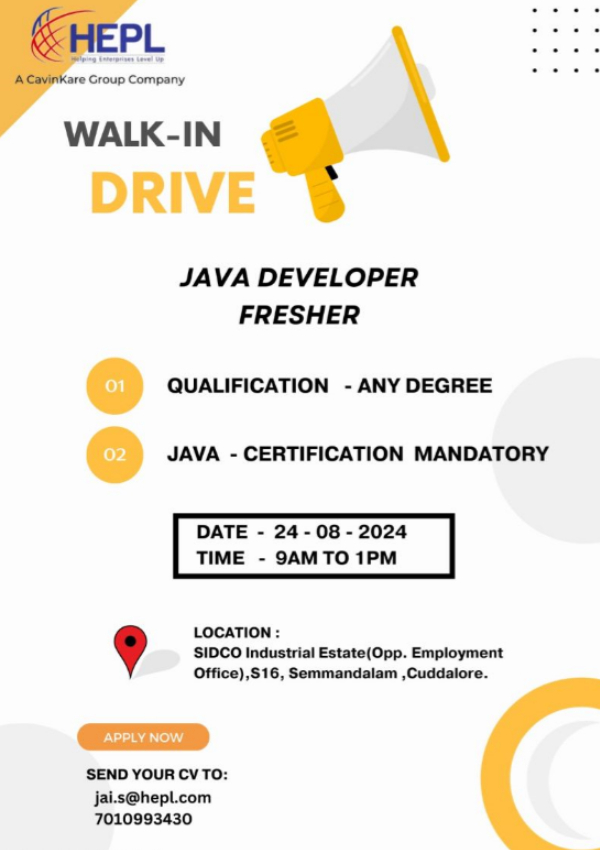 கடலூரில் ஐடி வேலை.. பிரபல நிறுவனம் வெளியிட்ட முக்கிய அறிவிப்பு.. நாளை ...