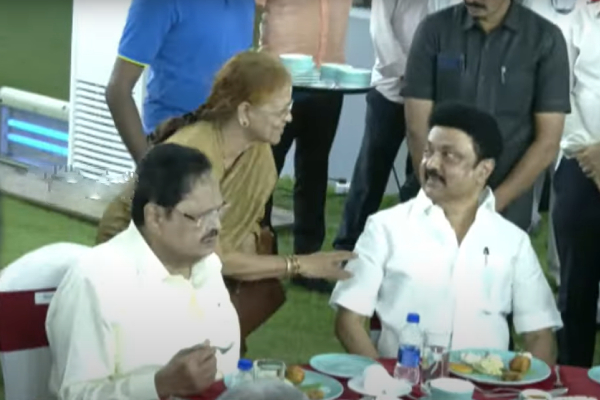 ஸ்டாலினின் தோளை தொட்டு வணக்கம் வைத்த உமா.. எ.வ.வேலு -அண்ணாமலை அன்பு மழை ...