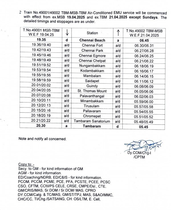சென்னையின் முதல் ஏசி மின்சார ரயில் இன்று தொடக்கம்.. கடற்கரை ...
