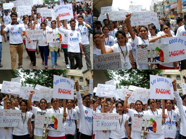 యాంటీ ర్యాగింగ్: విద్యార్థినీ విద్యార్థుల ర్యాలీ(పిక్చర్స్) | "Let say ...