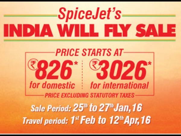 స్పైస్‌జెట్‌ రిపబ్లిక్ డే ఆఫర్: ‘ఇండియా విల్‌ ఫ్లై సేల్‌’ | SpiceJet ...