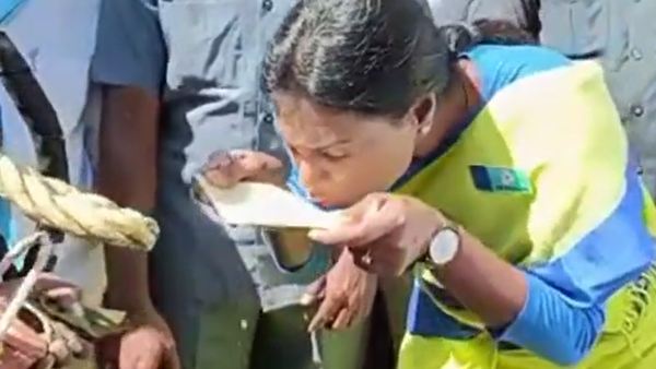 YS Sharmila: తాటి కల్లు తాగిన వైఎస్ షర్మిల.. వీడియో వైరల్.. | The video ...