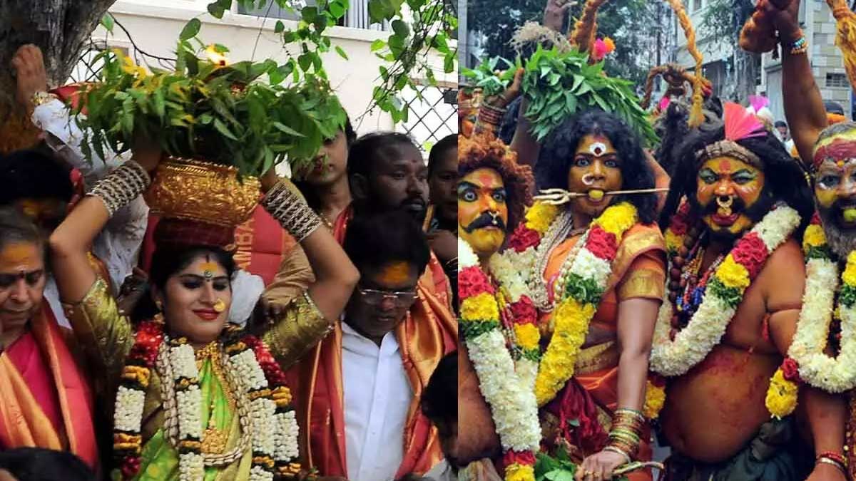 నేడు ఘనంగా బెజవాడ దుర్గమ్మకు తెలంగాణా బంగారు బోనం!! | Telangana Golden bonam for vijayawada ...