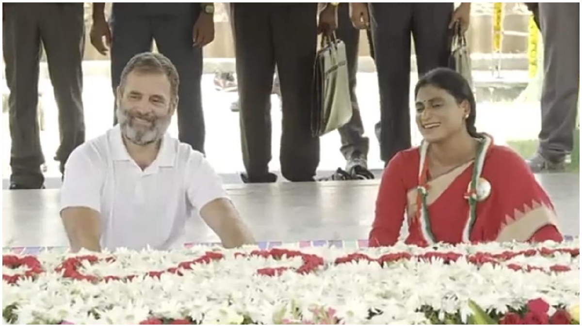 ఇడుపులపాయ వైఎస్సార్ ఘాట్ వద్ద రాహుల్ గాంధీ చిరునవ్వులు | Rahul Gandhi ...