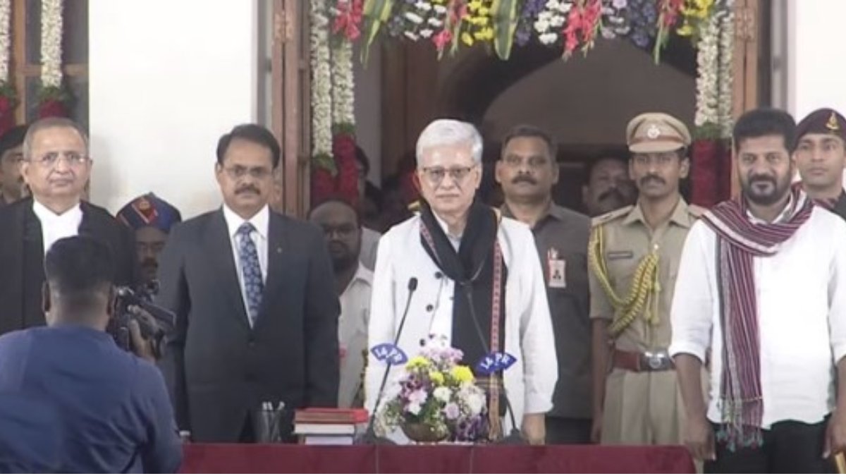 తెలంగాణ గవర్నర్‌గా జిష్ణు దేవ్ వర్మ ప్రమాణం | Jishnu Dev Verma sworn in ...