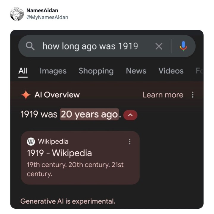Google AI overview fails Quote Card - Hitzfeed