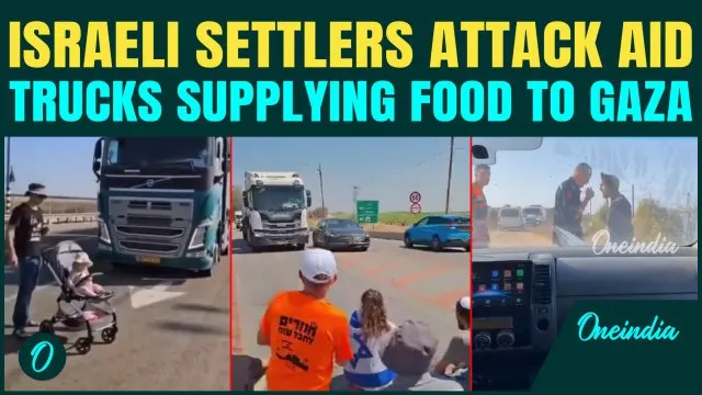 VIDEO: Israeli Settlers BLOCK Aid Trucks to Gaza, DESTROY Food Amid ...